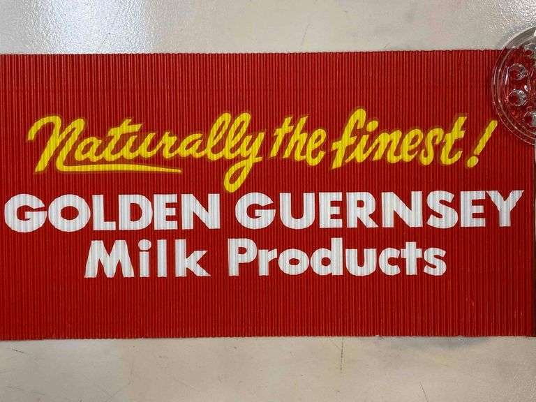 Vintage Golden Guernsey Milk Products Corrugated Cardboard Sign ...