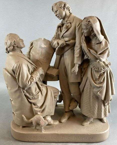 John Rogers Coming To The Parson Plaster Sculpture - Matthew Bullock ...