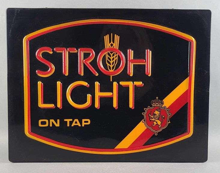 Stroh Light Plastic Light Up Advertising Beer Sign - Matthew Bullock ...