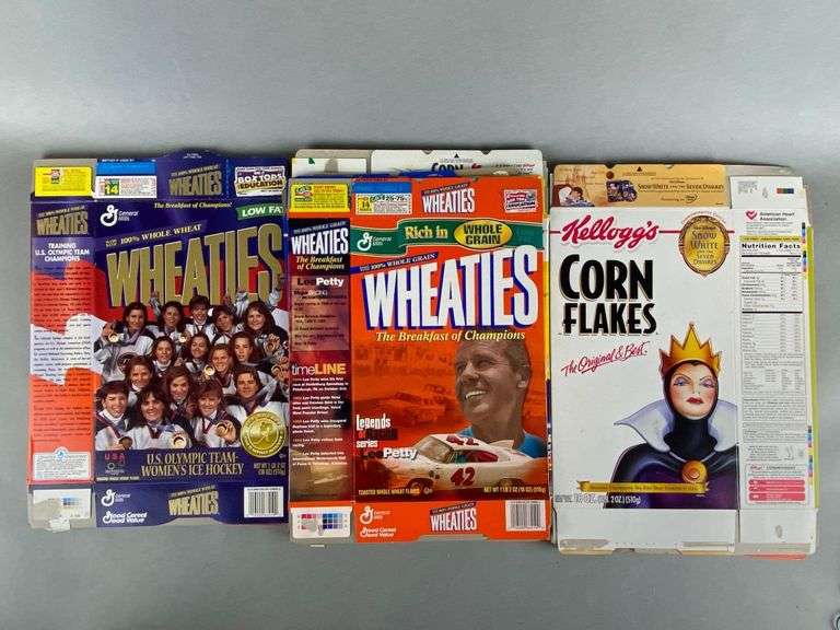 Large Group of 100 Plus Sports Cereal Boxes - Matthew Bullock Auctioneers