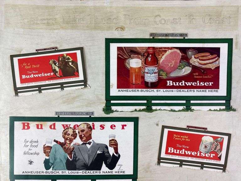 Group of Vintage Budweiser Advertisement Poster - Matthew Bullock ...
