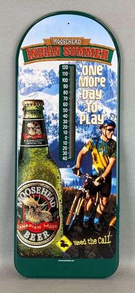 Moosehead Metal Advertising Thermometer Beer Sign - Matthew Bullock ...