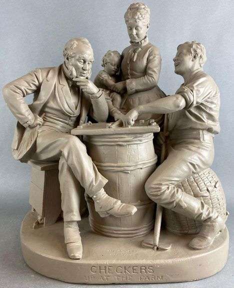 John Rogers, Checkers Up At The Farm Plaster Sculpture - Matthew ...