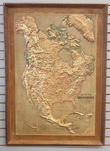 19th Century North America Relief Map - Matthew Bullock Auctioneers