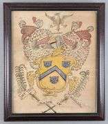 18th Century Heraldic Watercolor Wheeler Family Crest - Matthew Bullock ...
