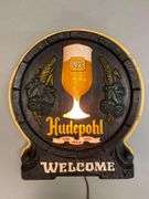 Vintage Hudepohl Bubbler Barrel Light Up Advertising Beer Sign ...