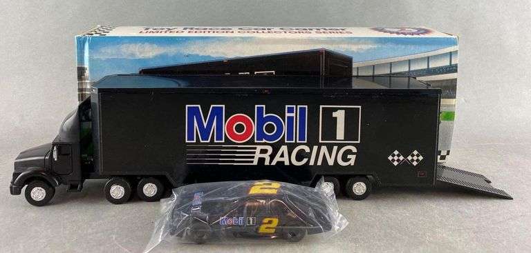1994 Mobil Toy Race Car Carrier - Matthew Bullock Auctioneers