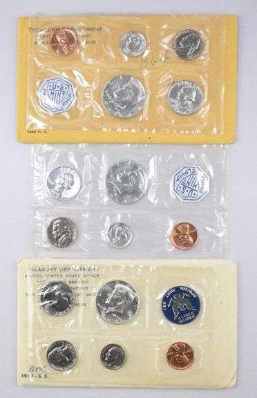 Group of (2) 1964 U.S. Silver Proof Sets & 1965 Special Mint Set ...