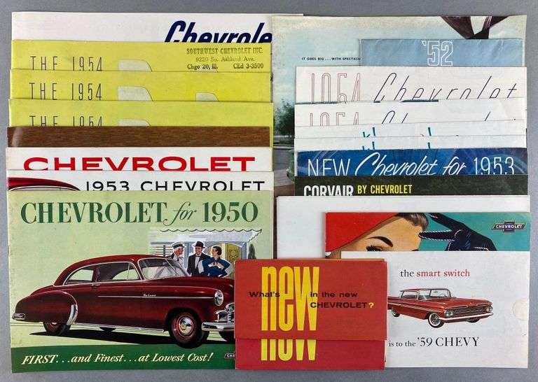 Group of 20 Plus 1950s Chevrolet Brochures - Matthew Bullock Auctioneers