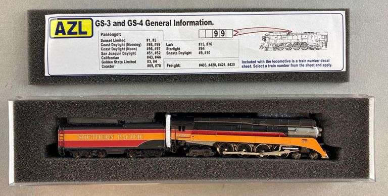 AZL Z Line Brass Southern Pacific 4452 Daylight Steam Locomotive and ...