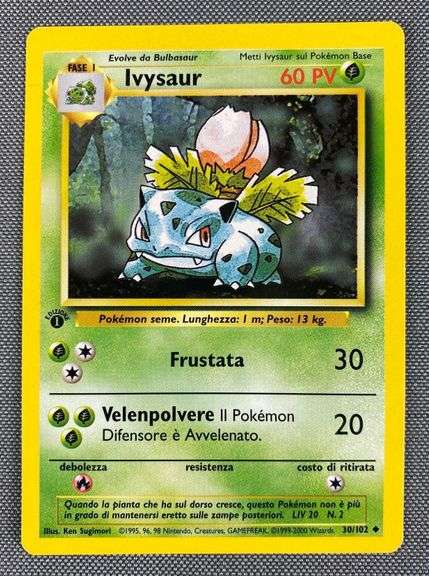 1999-2000 Pokemon 30/102 1st Edition Base Set Ivysaur Card - Matthew ...