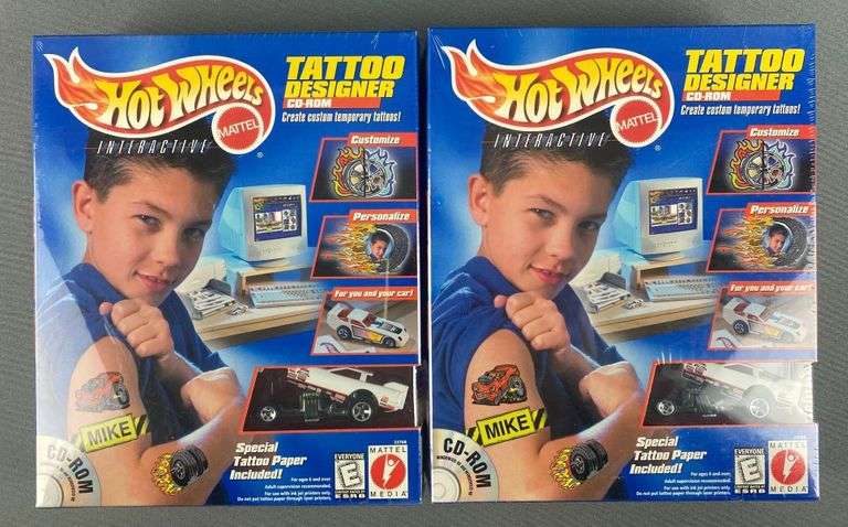 Group of 2 Hot Wheels Tattoo Designer - Matthew Bullock Auctioneers