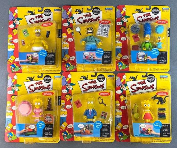 Group of 6 Playmates The Simpsons Figures - Matthew Bullock Auctioneers