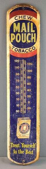 Vintage Mail Pouch Tobacco Advertising Thermometer - Matthew Bullock ...
