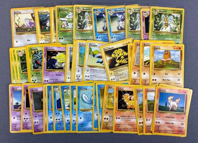 Group of 40+ 1999 Base Set of Pokemon Cards - Matthew Bullock Auctioneers