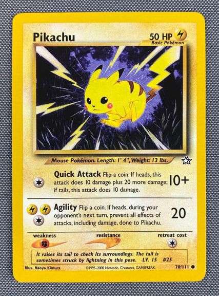 2000 Pokemon 70/111 Neo Genesis Pikachu Card - Matthew Bullock Auctioneers