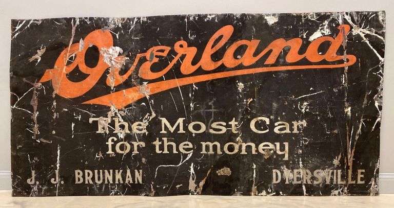 Large Overland Car Metal Advertising Smaltz Sign - Matthew Bullock ...