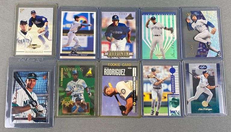 Group of 10 Alex Rodriguez Baseball Cards - Matthew Bullock Auctioneers