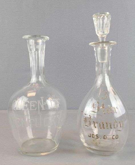 Group of 2 Pre-prohibition Bar Back Saloon Bottles - Matthew Bullock ...