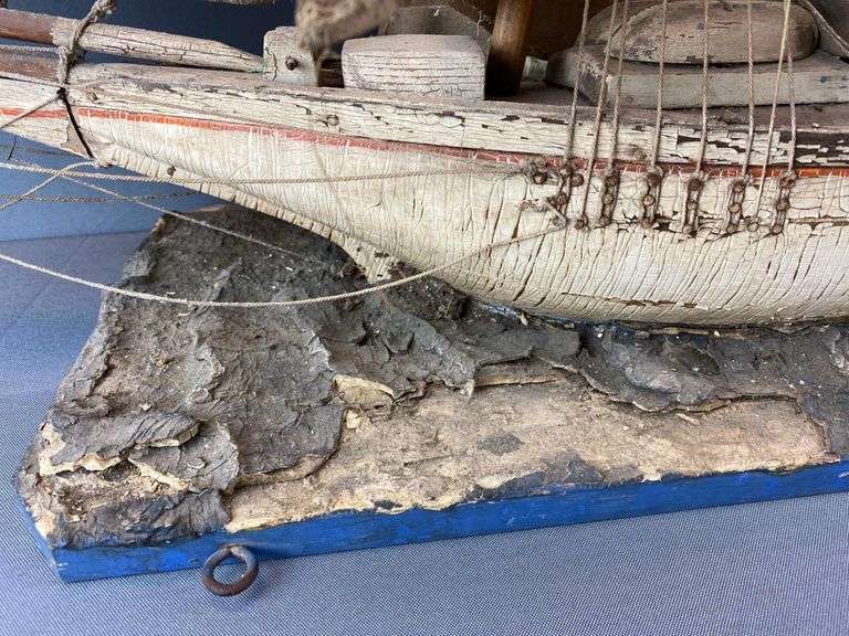 Folk Art Vintage Model Ship - Matthew Bullock Auctioneers