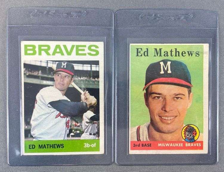 Group of 2 Eddie Mathews Cards - Matthew Bullock Auctioneers