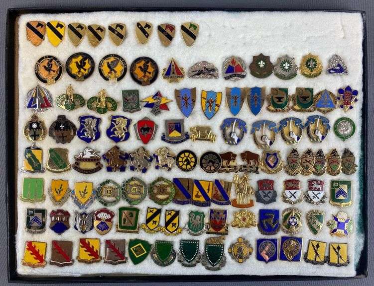 Group of 100+ Armor and Calvary DI Pins - Matthew Bullock Auctioneers