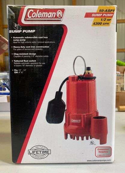 Coleman Sump Pump - Matthew Bullock Auctioneers