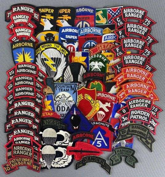 Group of 45+ Airborne and Ranger Patches - Matthew Bullock Auctioneers