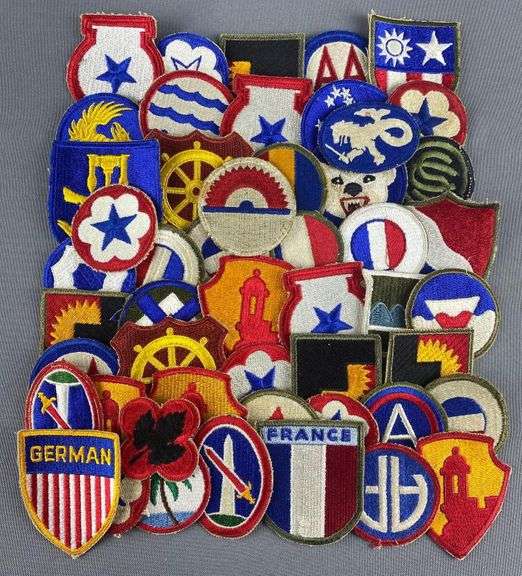 Group of 45+ WW2 Patches - Matthew Bullock Auctioneers