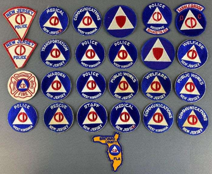 Group of 25 WW2 and Cold War Civil Defense Patches - Matthew Bullock ...