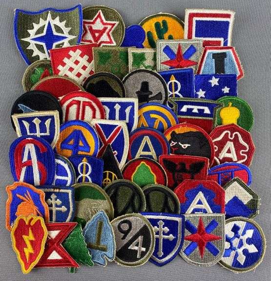 Group of 45+ WW2 Army Patches - Matthew Bullock Auctioneers