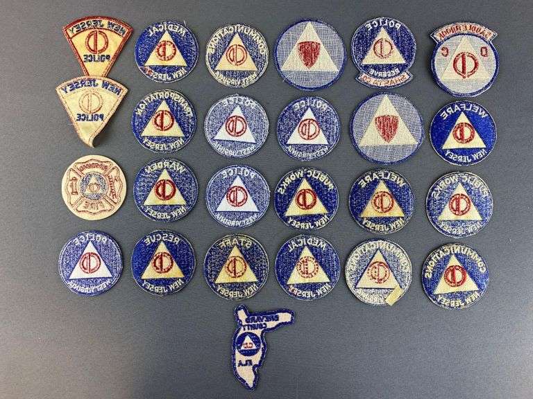 Group of 25 WW2 and Cold War Civil Defense Patches - Matthew Bullock ...