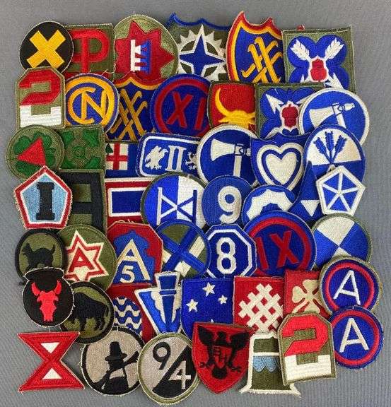 Group of 45+ WW2 Army Patches - Matthew Bullock Auctioneers