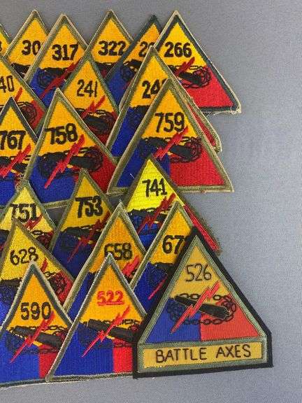 Group of 40 US Military Armor Patches - Matthew Bullock Auctioneers
