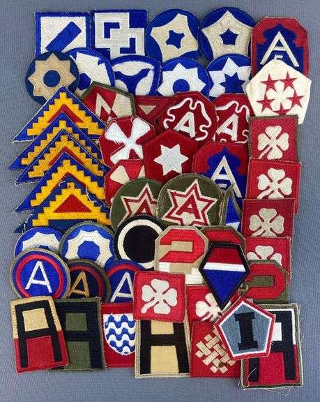 Group of 45+ Majority WW2 US Military Patches - Matthew Bullock Auctioneers