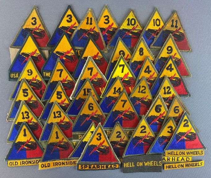 Group of 30+ Armor Patches - Matthew Bullock Auctioneers