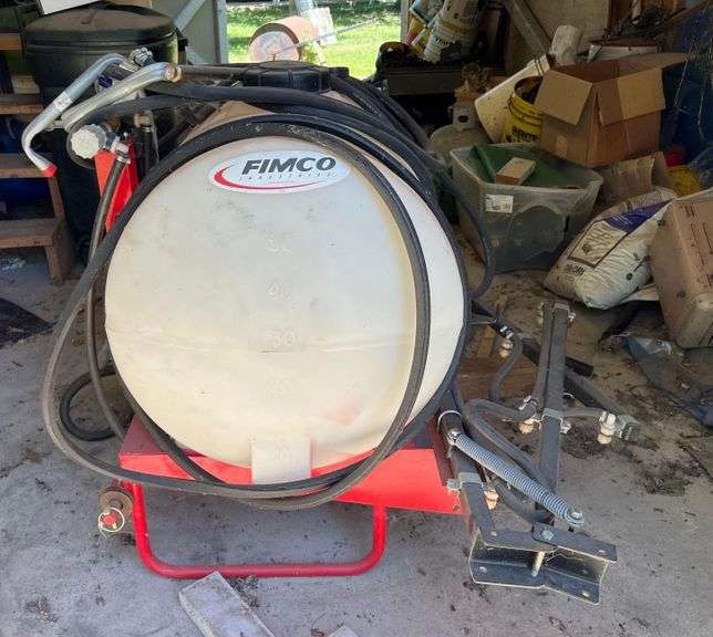 Fimco 60 gallon sprayer tank with attachment - Matthew Bullock Auctioneers