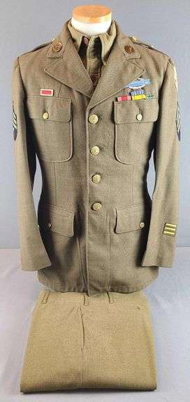 WW2 US Army Enlisted Tech Sergeant Uniform - Matthew Bullock Auctioneers