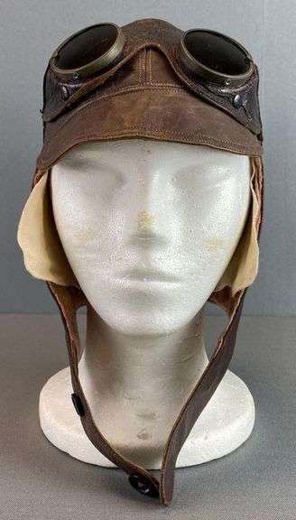 WW1 Flight Cap with German Goggles - Matthew Bullock Auctioneers
