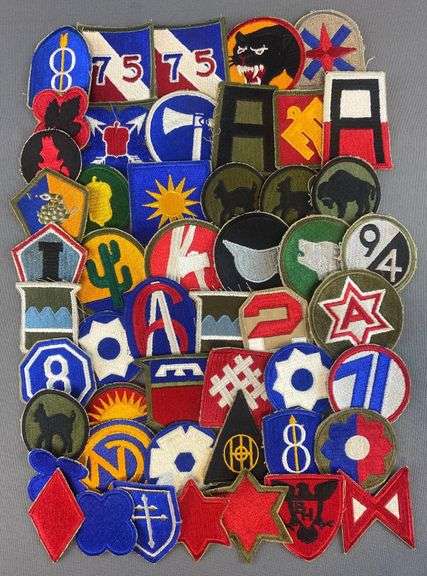 Group of 45+ WW2 Army Patches - Matthew Bullock Auctioneers