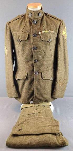 WW1 US Army Enlisted Sergeant Uniform - Matthew Bullock Auctioneers