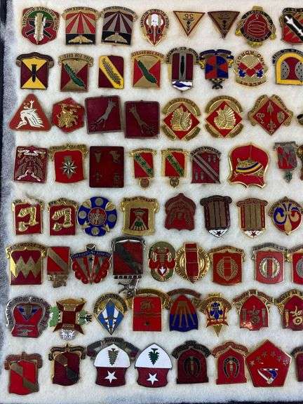 Group of 100+ Field Artillery DI Pins - Matthew Bullock Auctioneers