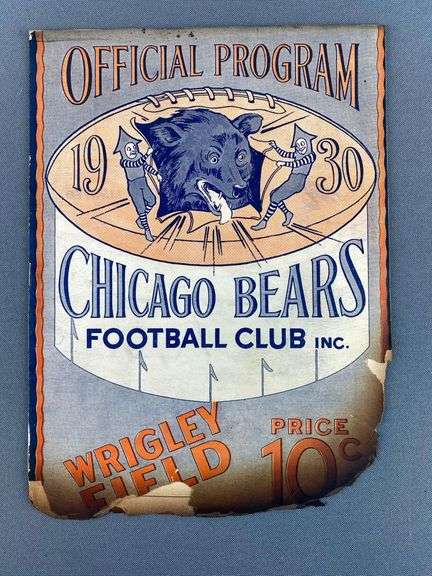 1930 Chicago Bears Official Program - Matthew Bullock Auctioneers