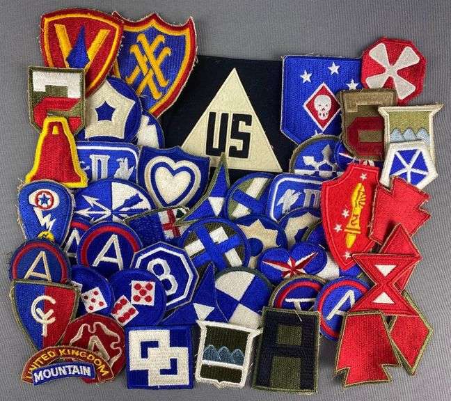 Group of 45+ WW2 Patches - Matthew Bullock Auctioneers
