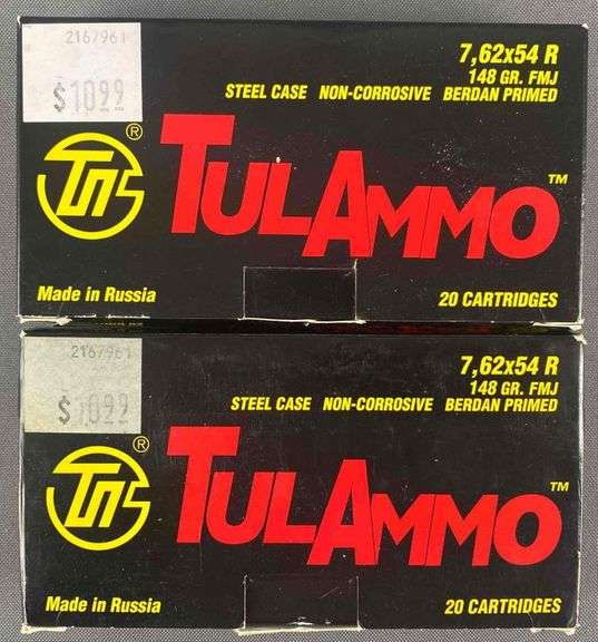 Group of 2 Boxes of 7.62x54R Tul Ammo Ammunition - Matthew Bullock ...