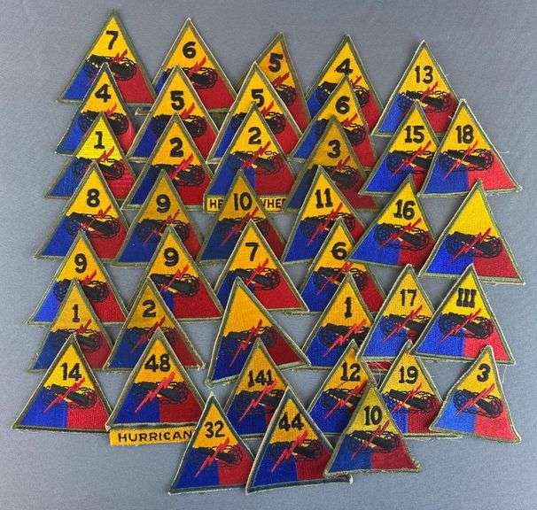 Group of 40 US Military Armor Patches - Matthew Bullock Auctioneers