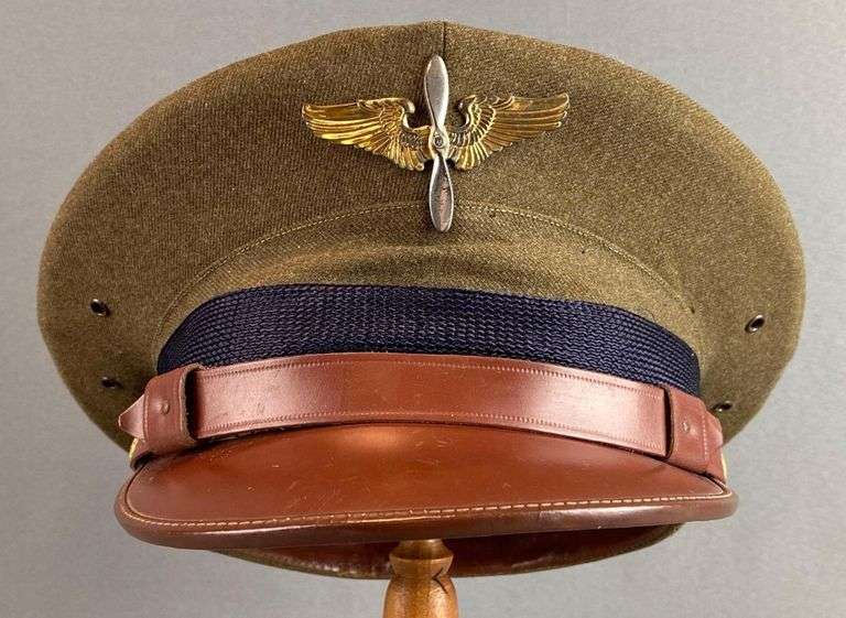 WW2 Genuine Leather US Army Aviation Visor Cap - Matthew Bullock ...