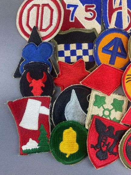 Group of 45+ WW2 Army Patches - Matthew Bullock Auctioneers