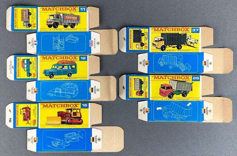 Group of 5 Matchbox Series F Type Boxes - Matthew Bullock Auctioneers