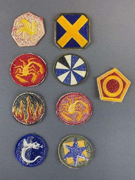 Group of 9 WW2 Ghost Division Patches - Matthew Bullock Auctioneers